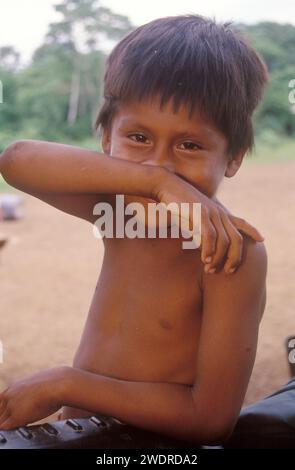 Young indian boys in Amazonas, Ecuador Stock Photo - Alamy