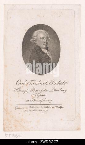 Portrait of Carl Friedrich Pockels, Text in Latin in the bottom margin ...