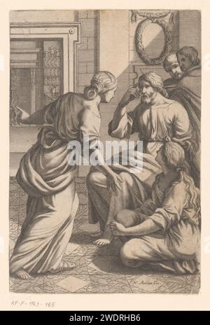 Christ in the house of Marta and Maria, Cornelis Galle (I), after ...