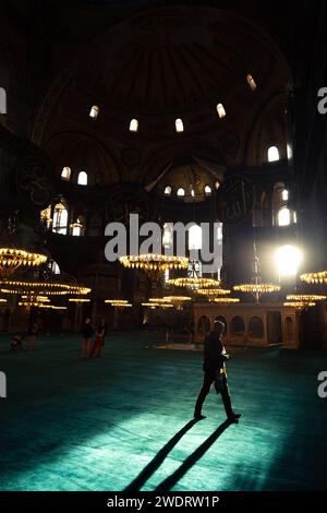 Interior of Hagia Sophia mosque and historical Byzantine church in ...
