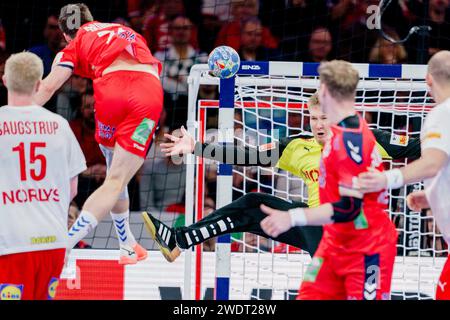 Denmark's Emil Nielsen during the EC men's handball match between ...