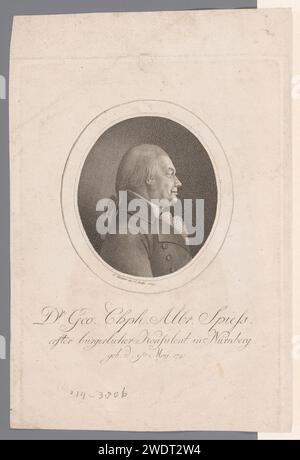 Portrait van Georg Christoph Albrecht Spieß, Christoph Wilhelm Bock ...