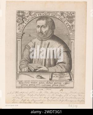 Portrait of Johann Latomus, Robert Boissard, 1597 - 1599 print Numbered ...