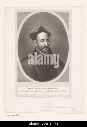Portrait of Ignatius van Loyola, founder of the Order of Jesuits, Hieronymus Wierix, 1563 ...