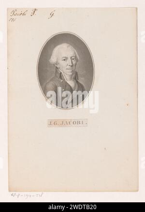 Portrait van Johann Georg Jacobi, Johann Adolf Rossmässler, 1785 - 1858 ...
