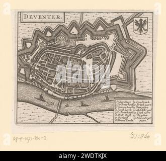 Map of Deventer, Anonymous, 1652 print Map in a nutshell perspective ...