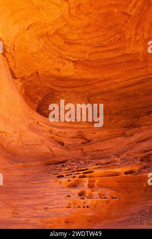 Tafoni or rock lace erosion inside Honeymoon Arch in Mystery Valley in ...