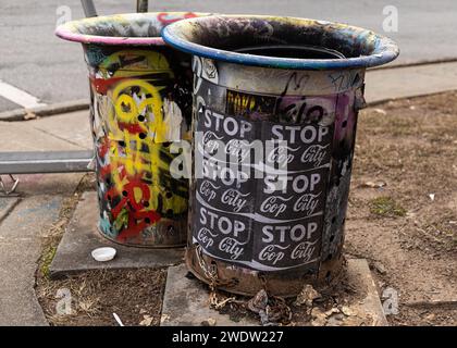 'Stop Cop City' posters in Atlanta, Georgia on Jan. 18, 2024. (Photo by ...