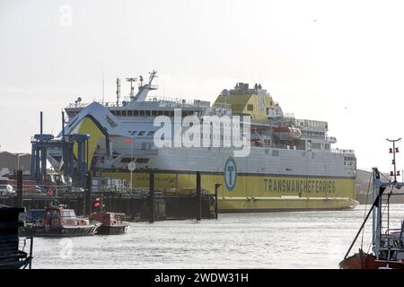 Newhaven, January 22nd 2024: The Newhaven to Dieppe ferry leaving ...