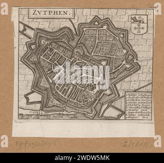 Map of Zutphen, Anonymous, 1652 print Map in a nutshell perspective. At ...