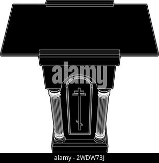 Lectern Church Rack Vector. Illustration Isolated On White Background ...