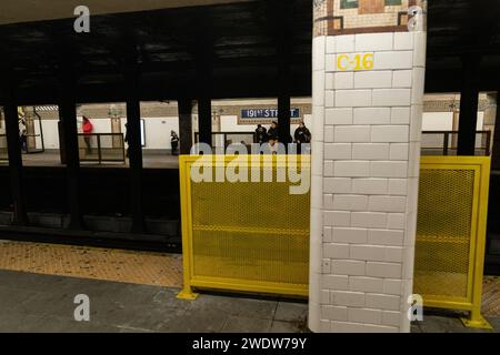 MTA installed barriers to protect customers in pilot program on 191st subway station of Number 1 ...