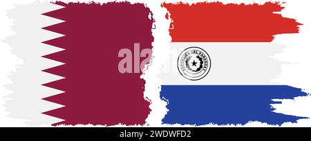 Qatar and Paraguay grunge flags connection, vector Stock Vector Image ...