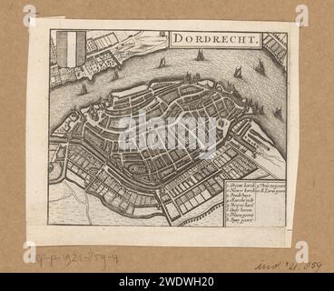 Map of Dordrecht, Anonymous, 1652 print Map in a nutshell perspective ...