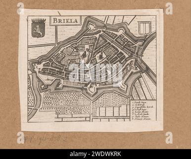 Map of Brielle, Anonymous, 1660 print At the top right of the city coat ...