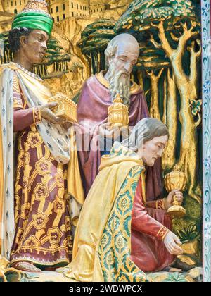 Bas-relief sculpture, of the birth of Jesus Christ, above the main ...