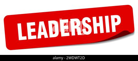 leadership sticker. leadership rectangular label isolated on white ...