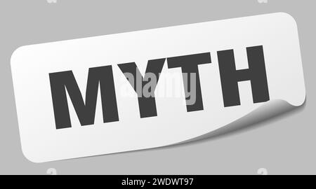 myth sticker. myth rectangular label isolated on white background Stock ...