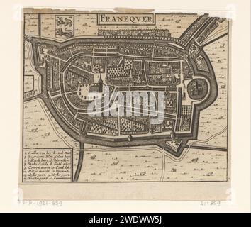 Map of Franeker, 1652 print Map in a nutshell perspective. At the top ...