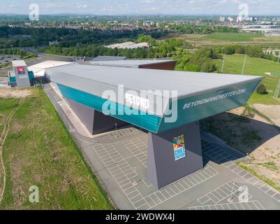 Aerial photograph of Chill Factore indoor ski slope at Beyond, M60 ...