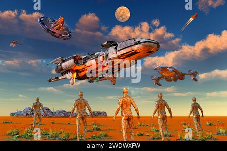 Spaceship Landing Site Stock Photo - Alamy