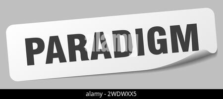 paradigm sticker. paradigm rectangular label isolated on white ...