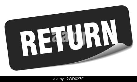return sticker. return rectangular label isolated on white background ...