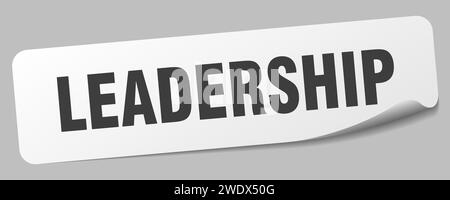 leadership sticker. leadership rectangular label isolated on white ...