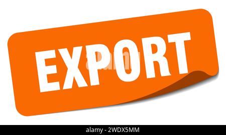 export sticker. export rectangular label isolated on white background ...