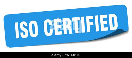iso certified sticker. iso certified rectangular label isolated on ...