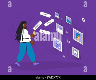 AI Prompt Concept. Text to Image Prompt Vector Illustration for any ai ...