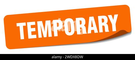 temporary sticker. temporary rectangular label isolated on white ...