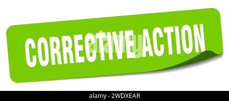 corrective action sticker. corrective action rectangular label isolated ...