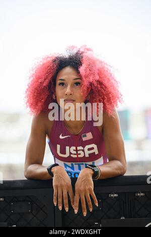 Taliyah BROOKS participating in the heptathlon at the World Athletics ...