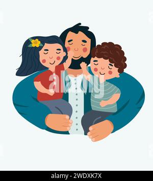 Father Day Holiday, Dad Embrace Son Flat Stock Vector Image & Art - Alamy