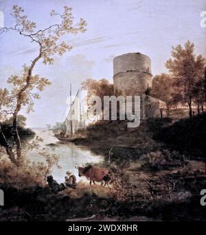 Adam Pynacker - Landscape with a Tower Stock Photo - Alamy