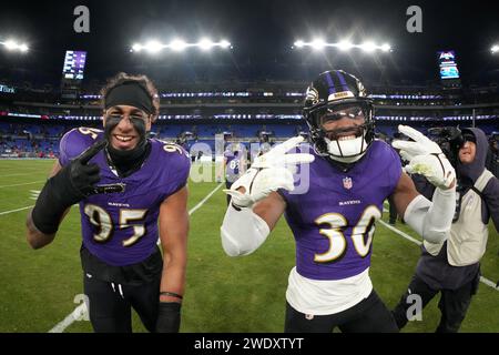 Baltimore Ravens linebacker Tavius Robinson (95) takes to the field to ...