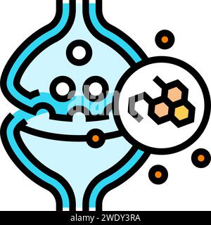 neurotransmitters neuroscience neurology color icon vector illustration ...