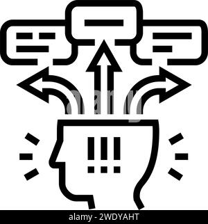 decision fatigue time management line icon vector illustration Stock ...
