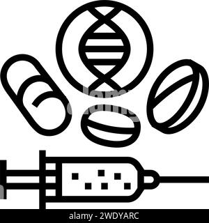 gene therapy cryptogenetics line icon vector illustration Stock Vector ...