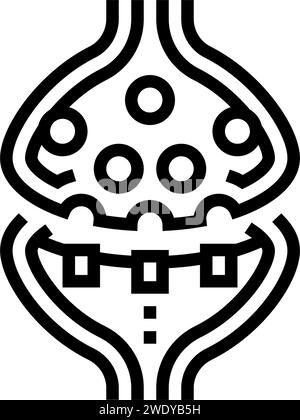 synaptic transmission neuroscience neurology line icon vector ...