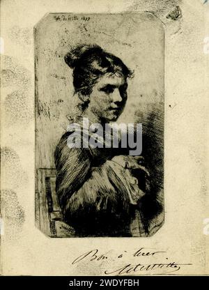 'Buste de femme' by Adrien de Witte is an oil painting from the late ...