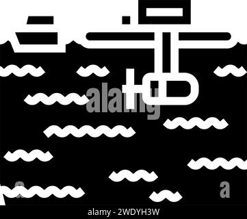 floating wind turbine glyph icon vector illustration Stock Vector Image ...