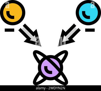 superposition state quantum technology color icon vector. superposition ...