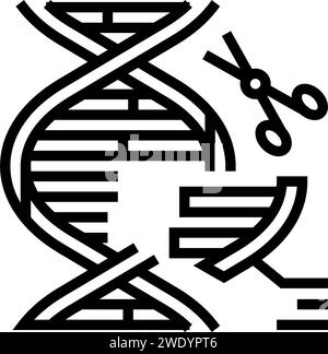 genome editing icon Black line art vector in black and white outline ...