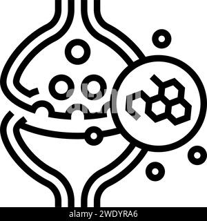 neurotransmitters neuroscience neurology line icon vector illustration ...