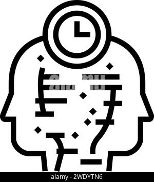 attention residue time management line icon vector illustration Stock ...