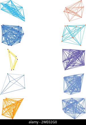 An abstract cut out transparent node network futuristic design element ...