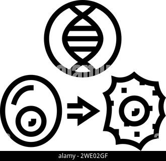 cellular reprogramming cryptogenetics line icon vector illustration ...