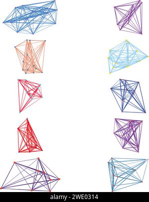 An abstract cut out transparent node network futuristic design element ...